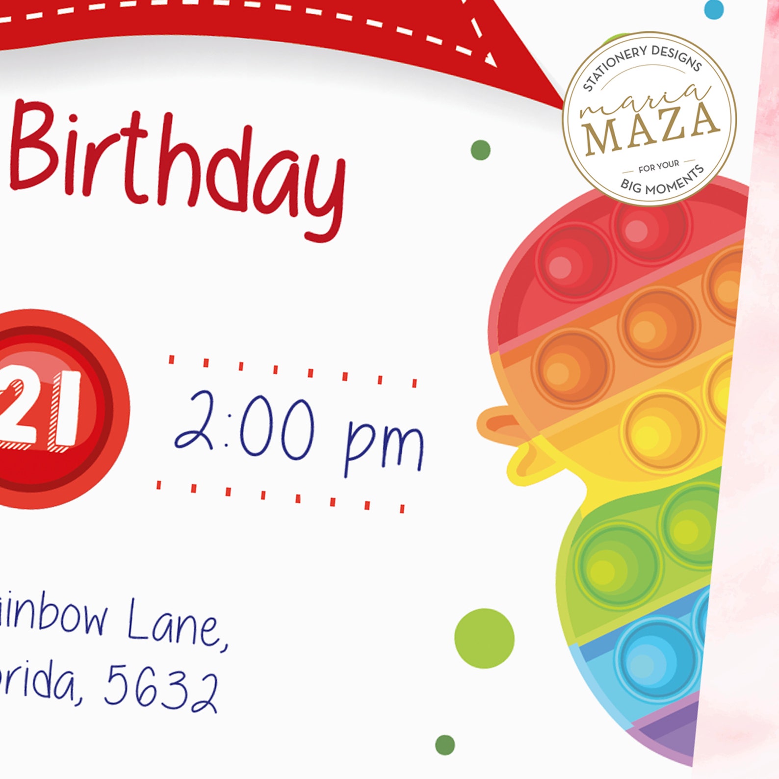 Pop It Birthday Invitation Pop It Birthday Decorations - Etsy