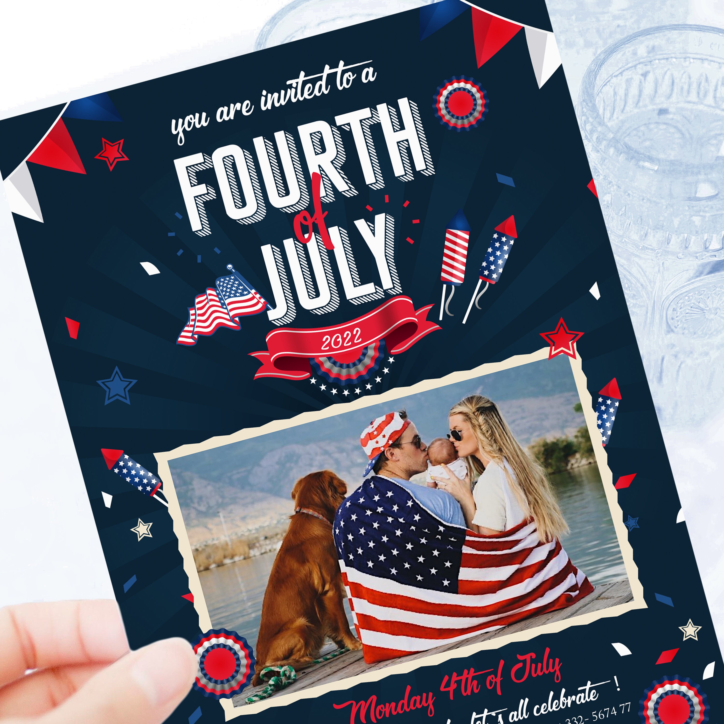4th of July Invitation Party Patriotic Decor 4th of July - Etsy