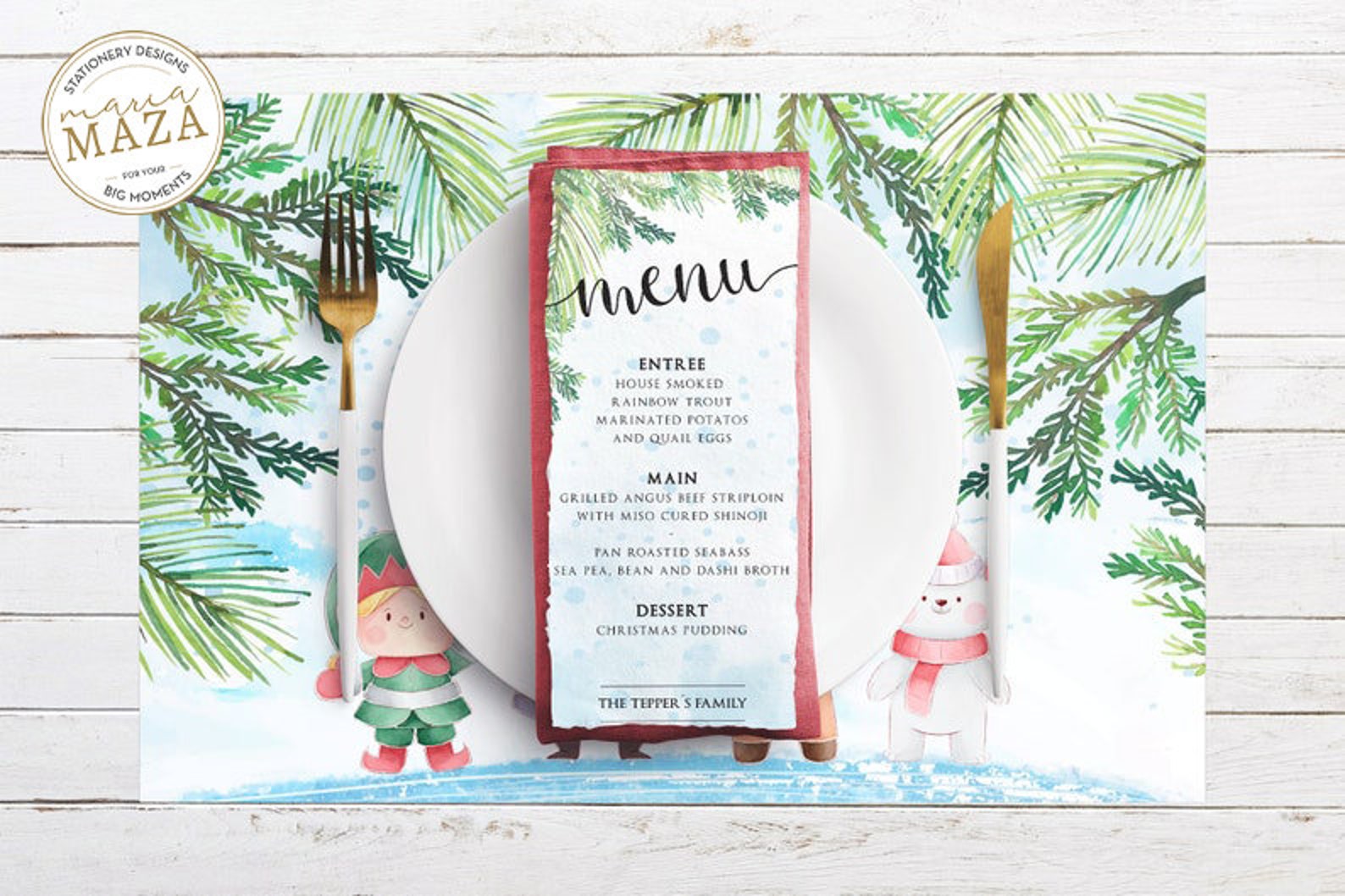 Christmas Menu Template Christmas Dinner Menu Printable - Etsy