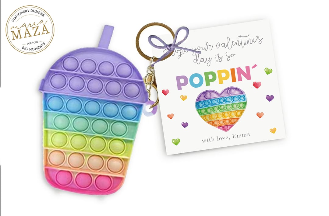Pop It Valentine, Poppin Valentine's Day Party Favors, Pop It Fidget ...