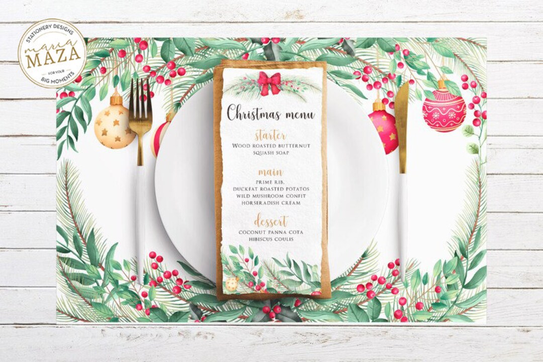 Christmas Menu Template, Fiesta Party Decorations, Christmas Dinner ...