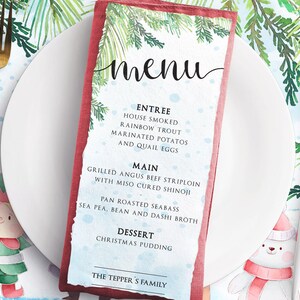 Christmas Menu Template, Christmas Dinner Menu Printable, Fiesta Party ...