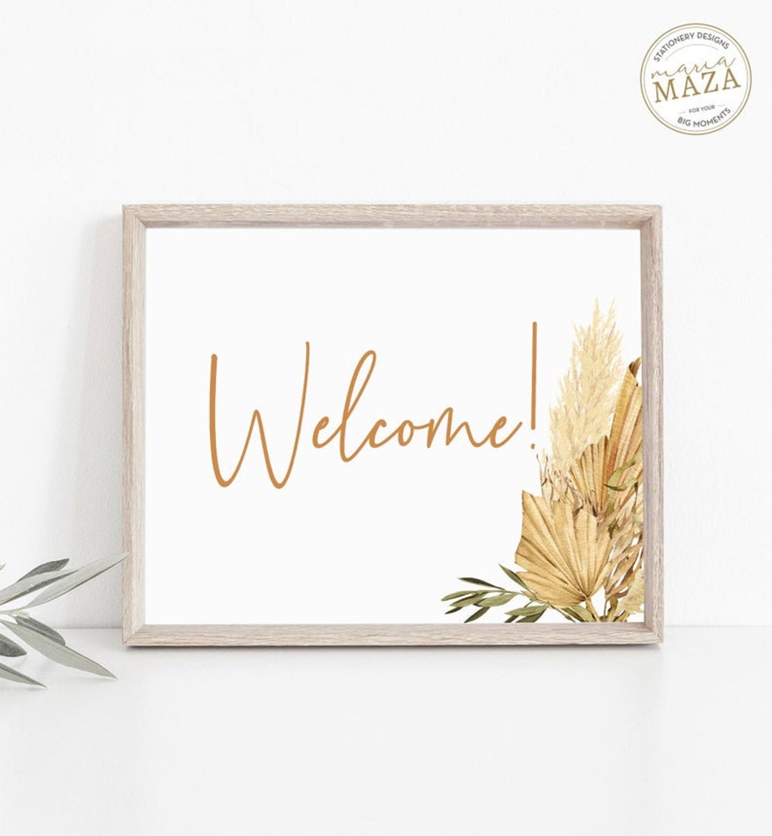 Panneau de bienvenue de mariage rustique, modèle de signe de bienvenue ...