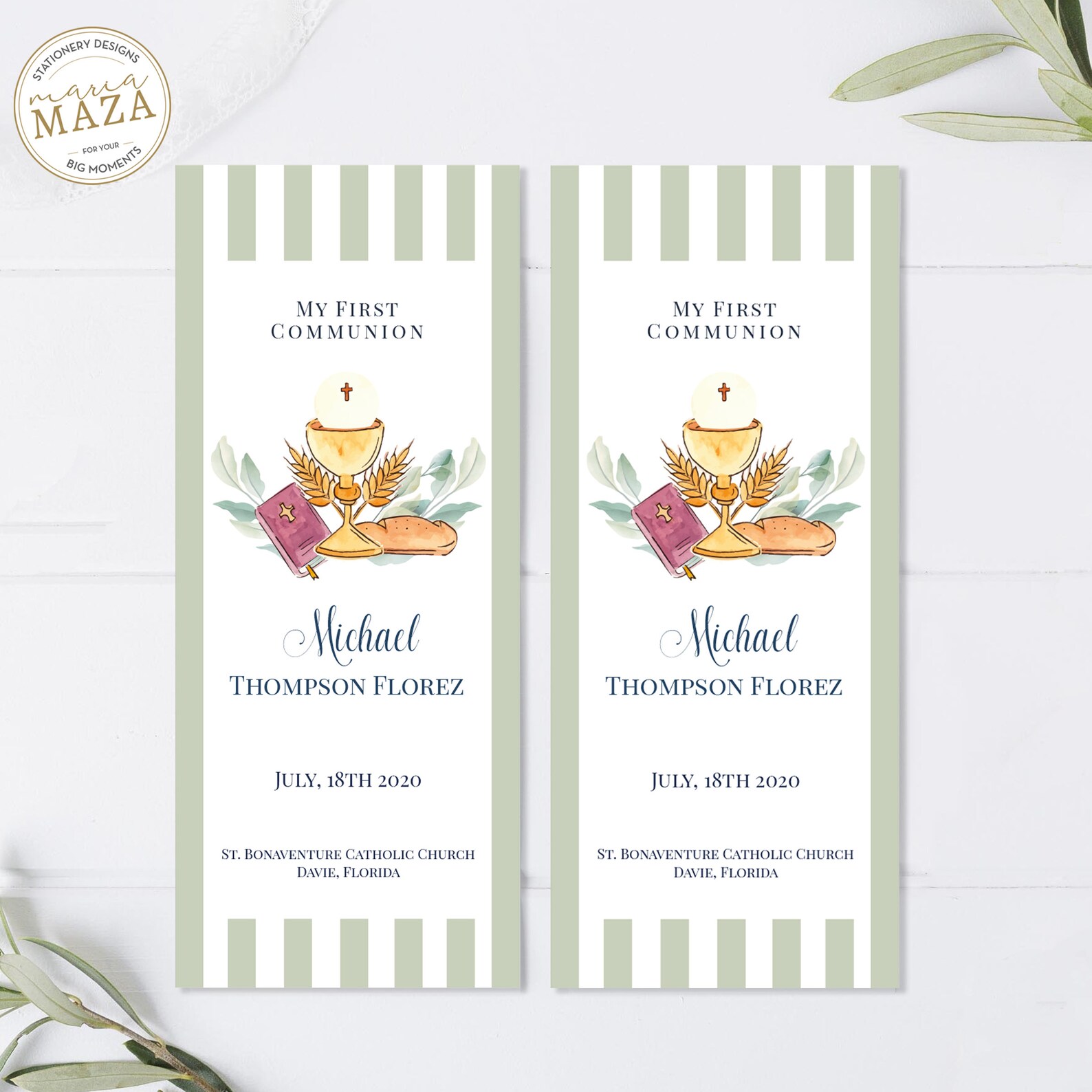 First Holy Communion Bookmark Template Bookmarks - Etsy