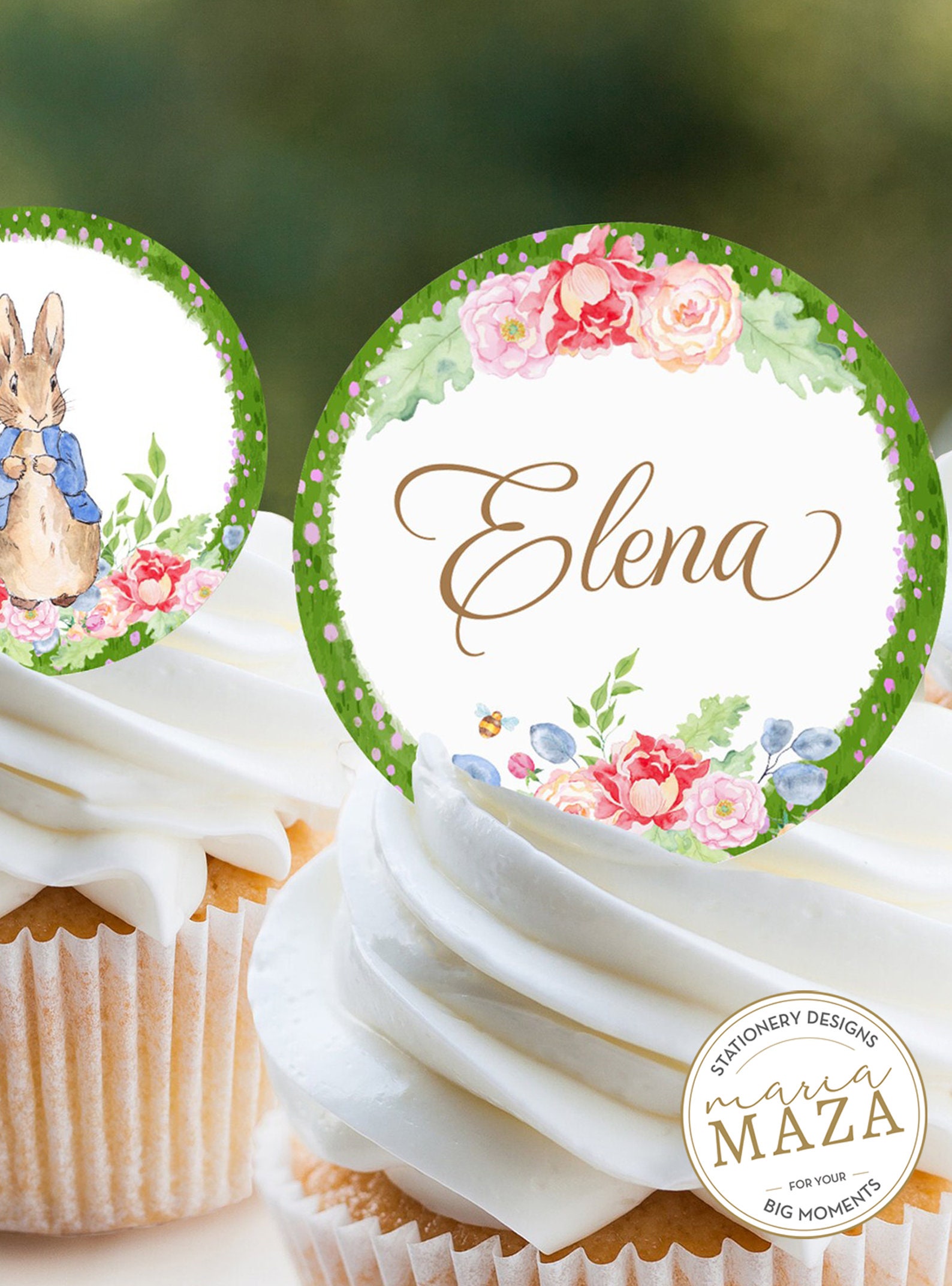 Peter Rabbit Cupcake Toppers, Peter Rabbit, Baby Shower Decor, Fiesta ...