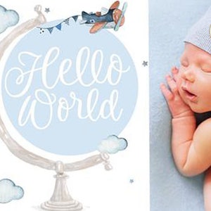 Hello World Baby Shower Invitation Boy, Baby Boy Announcement, Gender ...