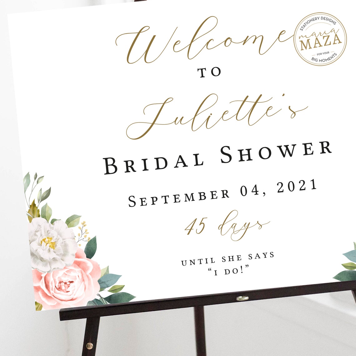 Editable Sign Welcome 18x24 Pastel colors Pink rose Rose | Etsy