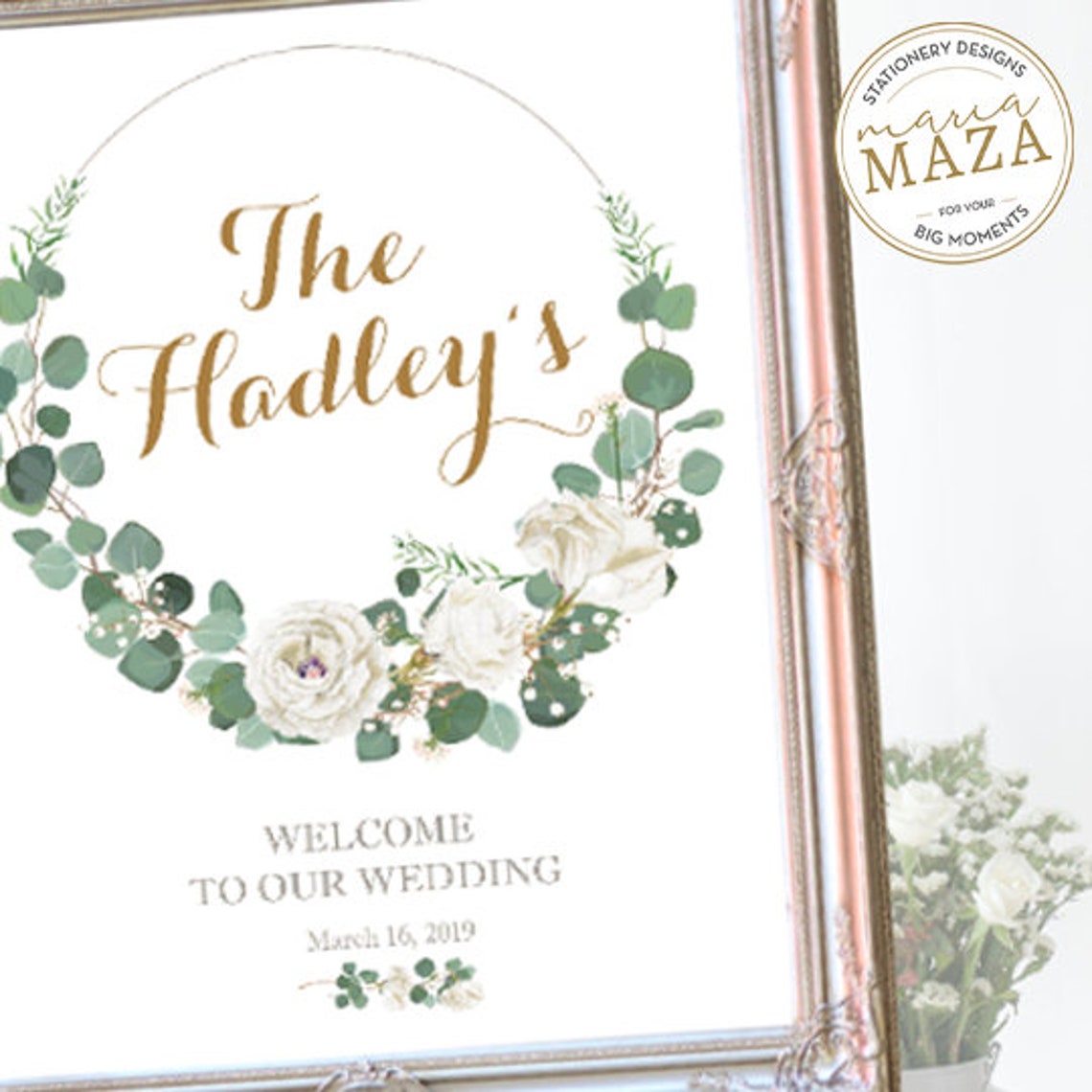 Eucalyptus Wedding Welcome Sign Rustic Wedding Sign - Etsy