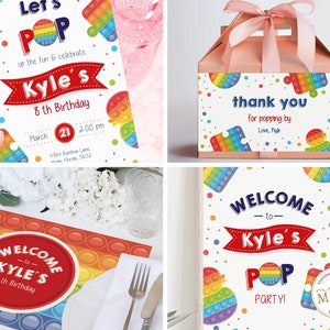 Pop It Party Set Decoration, Thanks for Popping By, Fidget Toys, Pop It ...
