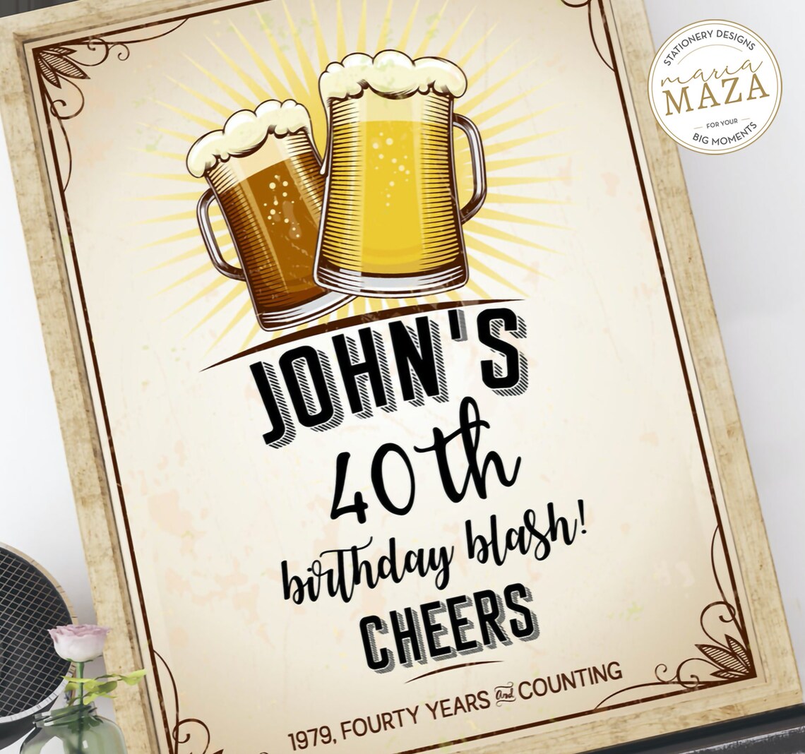 Cheers and Beers to 40 Years Beers Party Decorations Cheers - Etsy