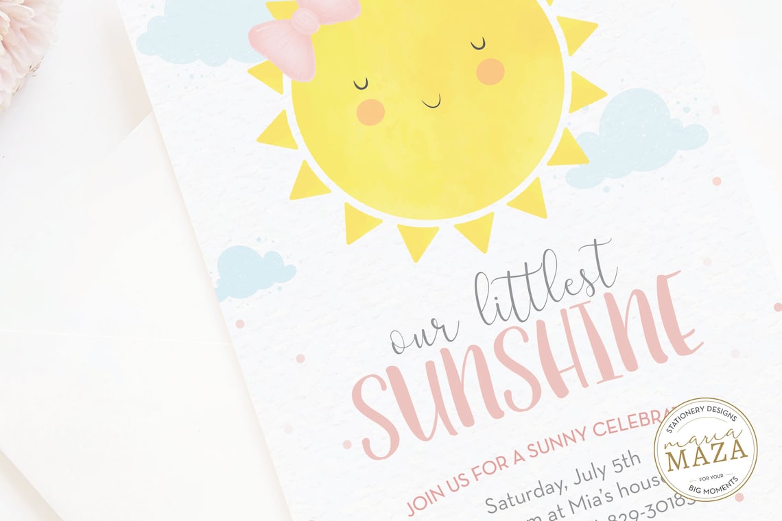 Our Little Sunshine Birthday Girl Invitation Our Little - Etsy