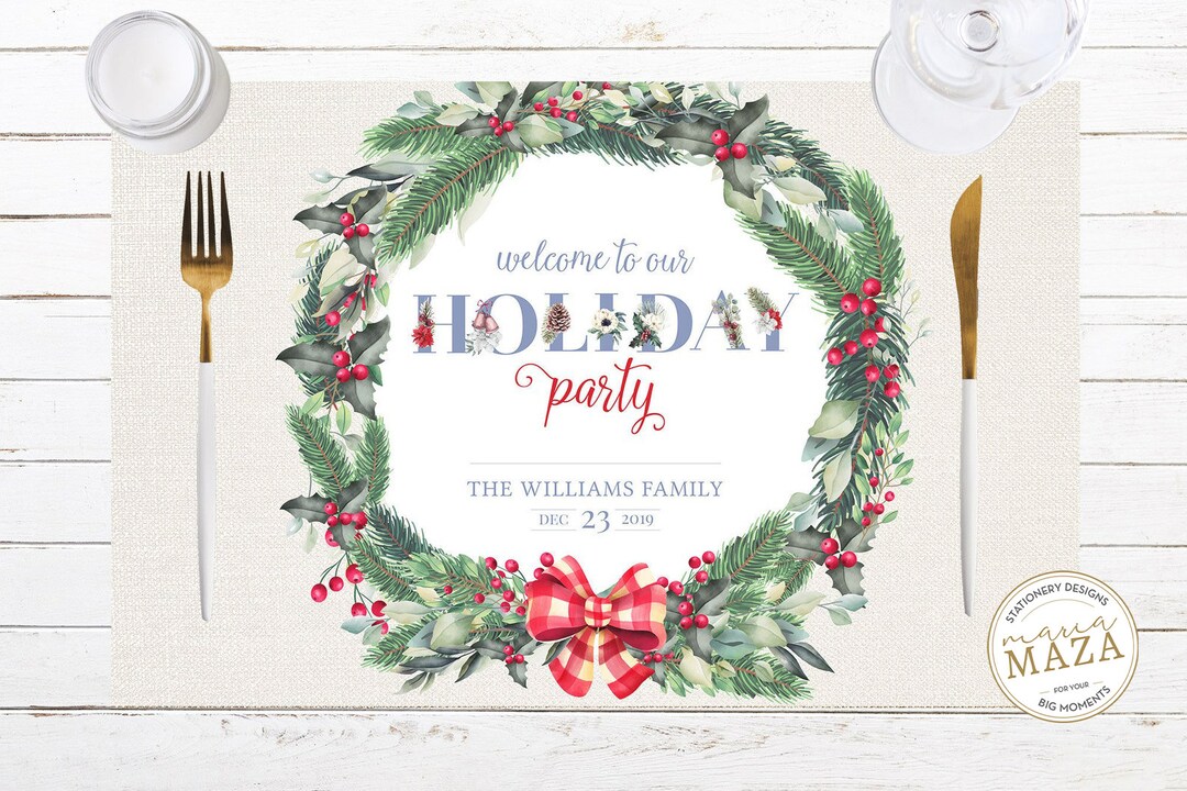 Christmas Dinner Paper Placemats, Custom Paper Placemats, Disposable ...