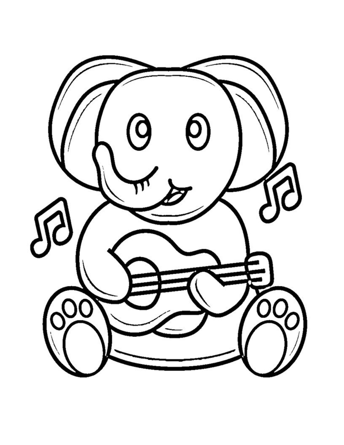 20 Printable Animals With Guitars Coloring Pages 8.5 X 11 - Etsy Ireland