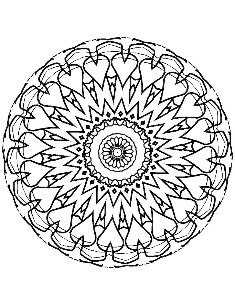 50 Printable Mandela Coloring Pages | 8.5 X 11 | Round Mandelas ...