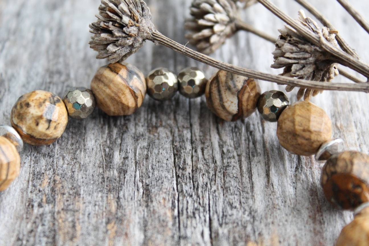 African Queen Jasper Beaded Bracelet Boho Beaded Bracelet - Etsy