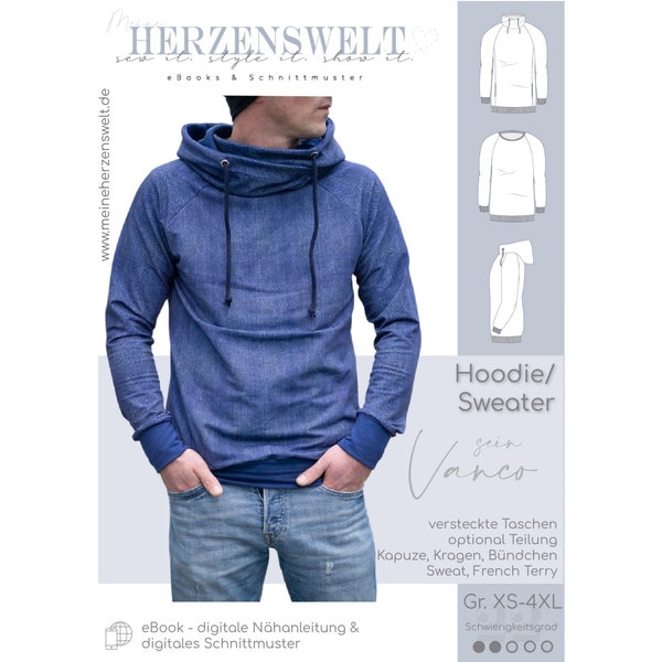 Mens Hoodie Sewing Pattern - Etsy