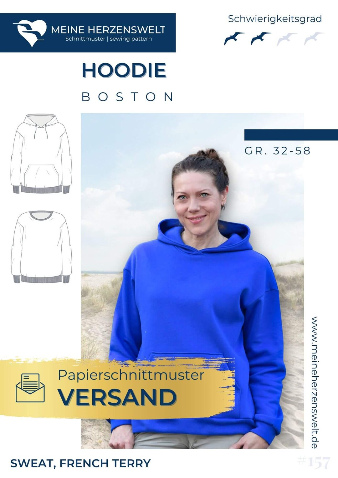 Women's Hoodie – Paper Sewing Pattern Sizes 32-58 - Boston #157 - Etsy