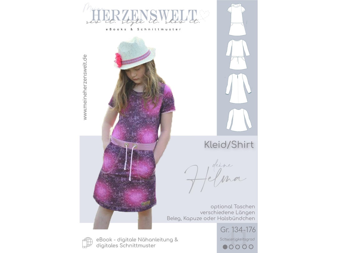 Dress/shirt Children's Sewing Pattern Size 134-176 - Your HELMA #41 ...
