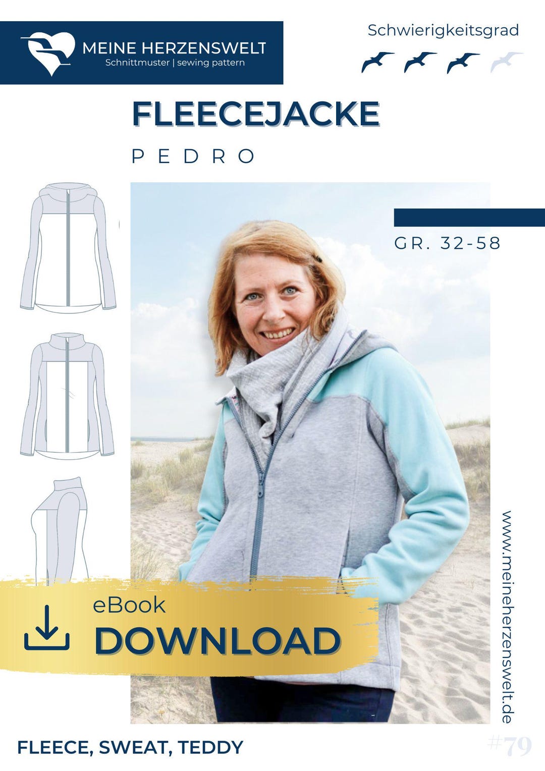 Women's Fleece Jacket Pattern Sizes 32-58 - My PEDRO #79 - German - Etsy