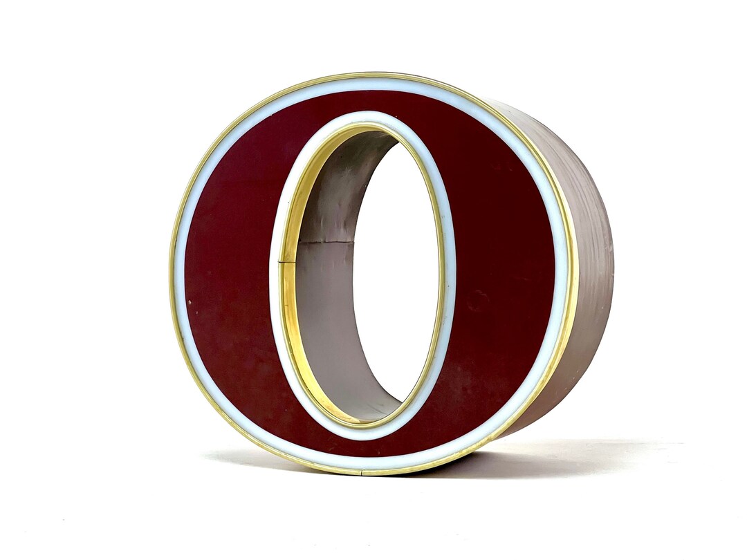 80s Illuminated Letter o Deco Letter, Deco, Neon Lettering, Neon Sign ...