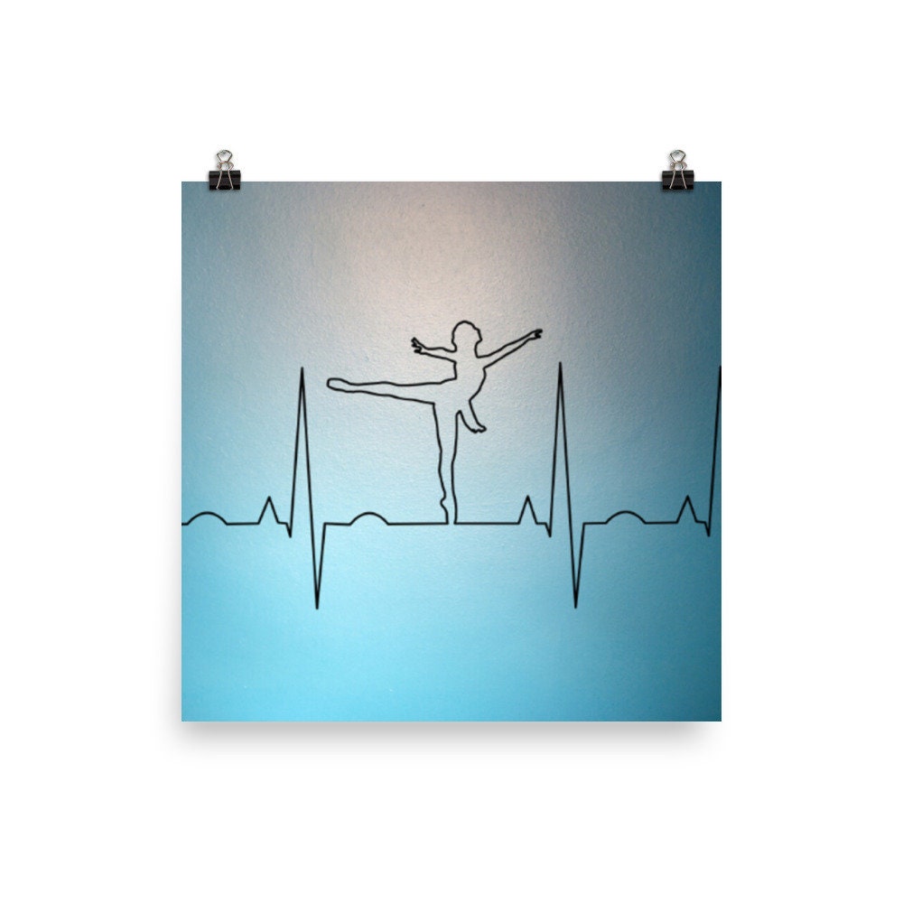 Ballerina Ballet Dancer Heartbeat Design Poster - Etsy