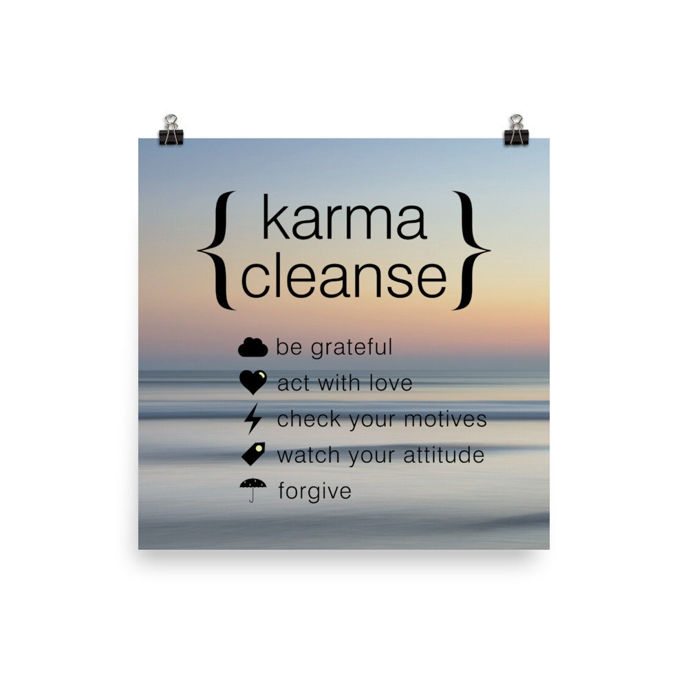 Karma Cleanse, Yoga Art, Karma Wall Art, Karma Checklist Poster - Etsy