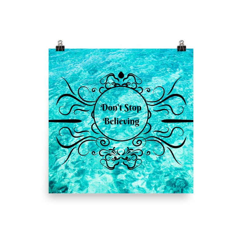 Don't Stop Believing Inspirational Quote Design for Strength Poster - Etsy