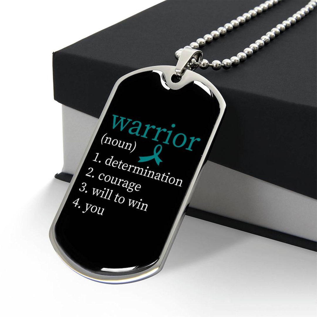 Ovarian Cancer Warrior Necklace, Ovarian Cancer Gift for Survivors and ...