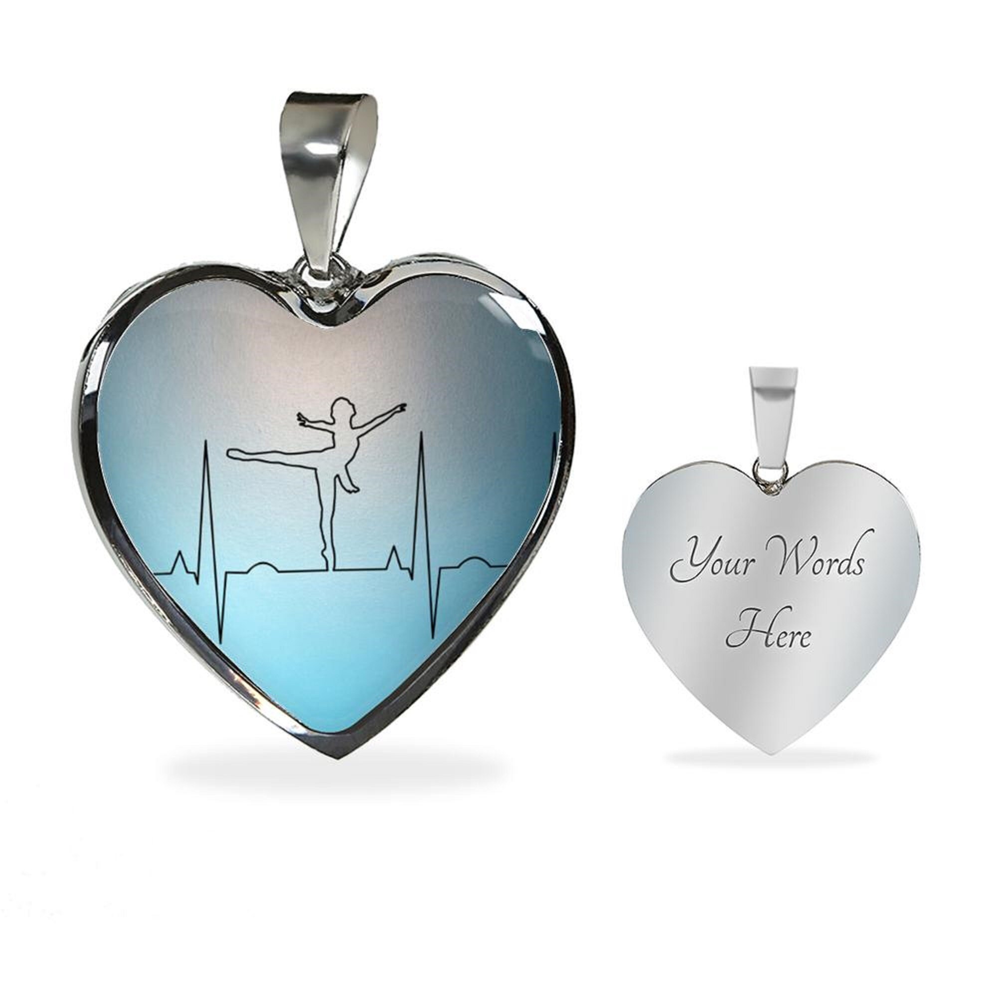 Ballerina Heart Pendant Ballerina Heartbeat Design Necklace - Etsy