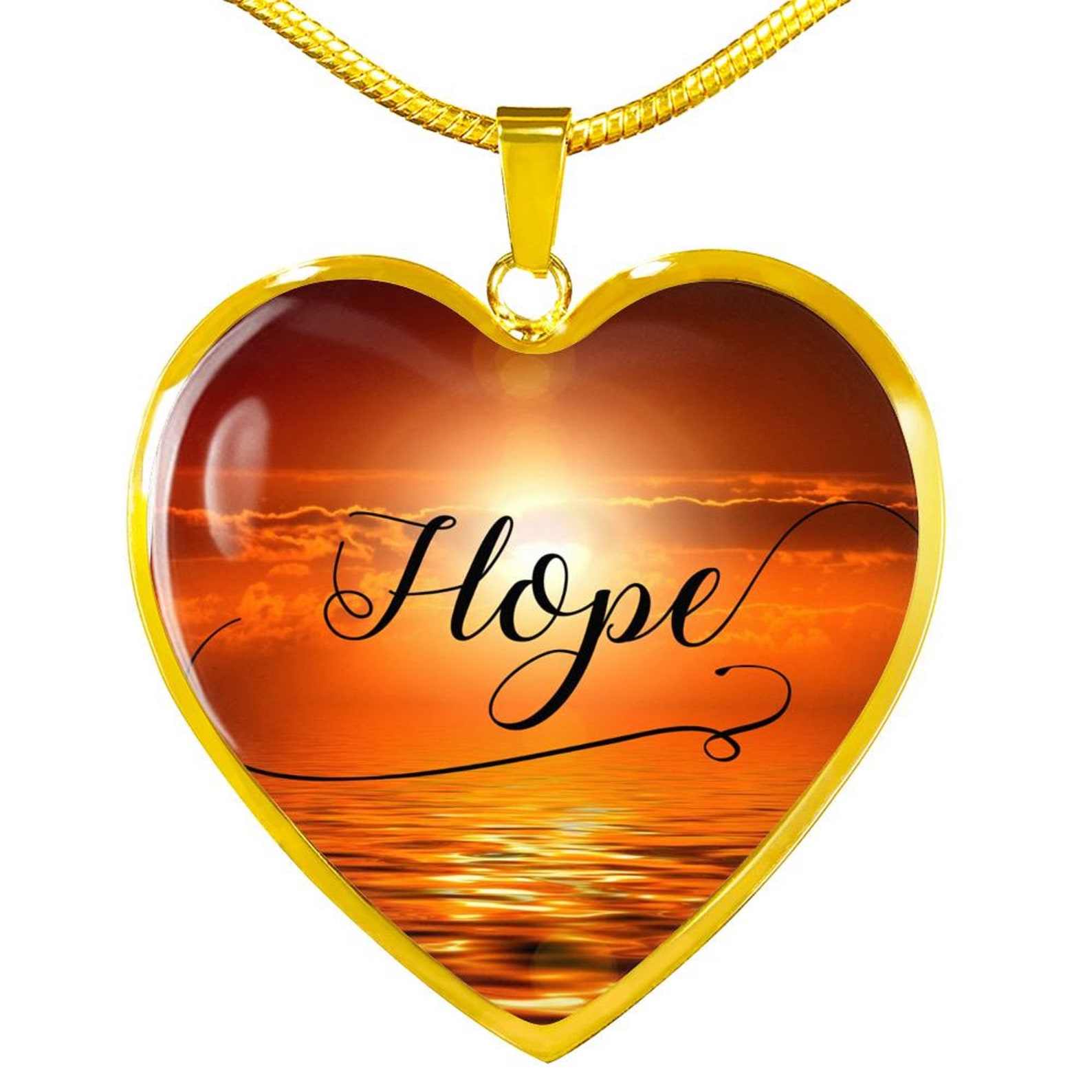 Hope Necklace Christian Jewelry Heart Pendant Necklace - Etsy