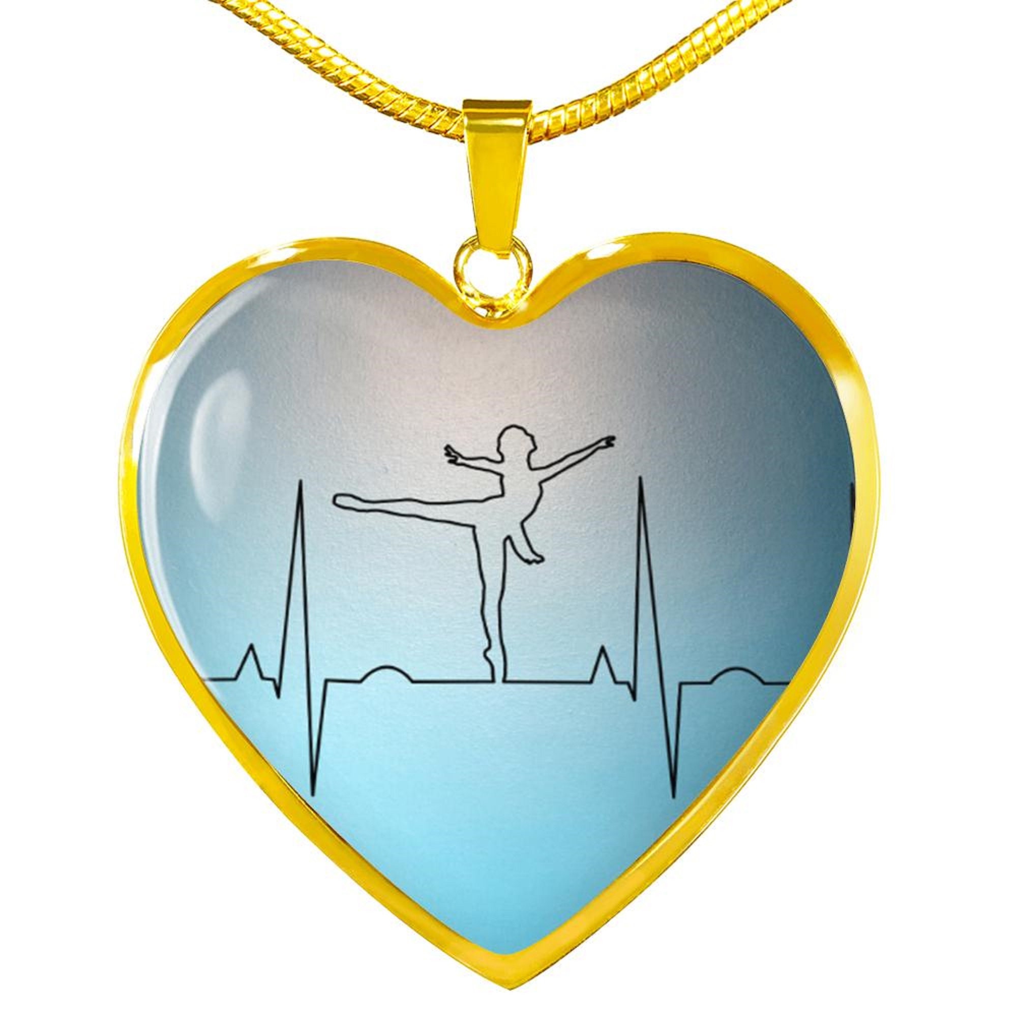 Ballerina Heart Pendant Ballerina Heartbeat Design Necklace - Etsy