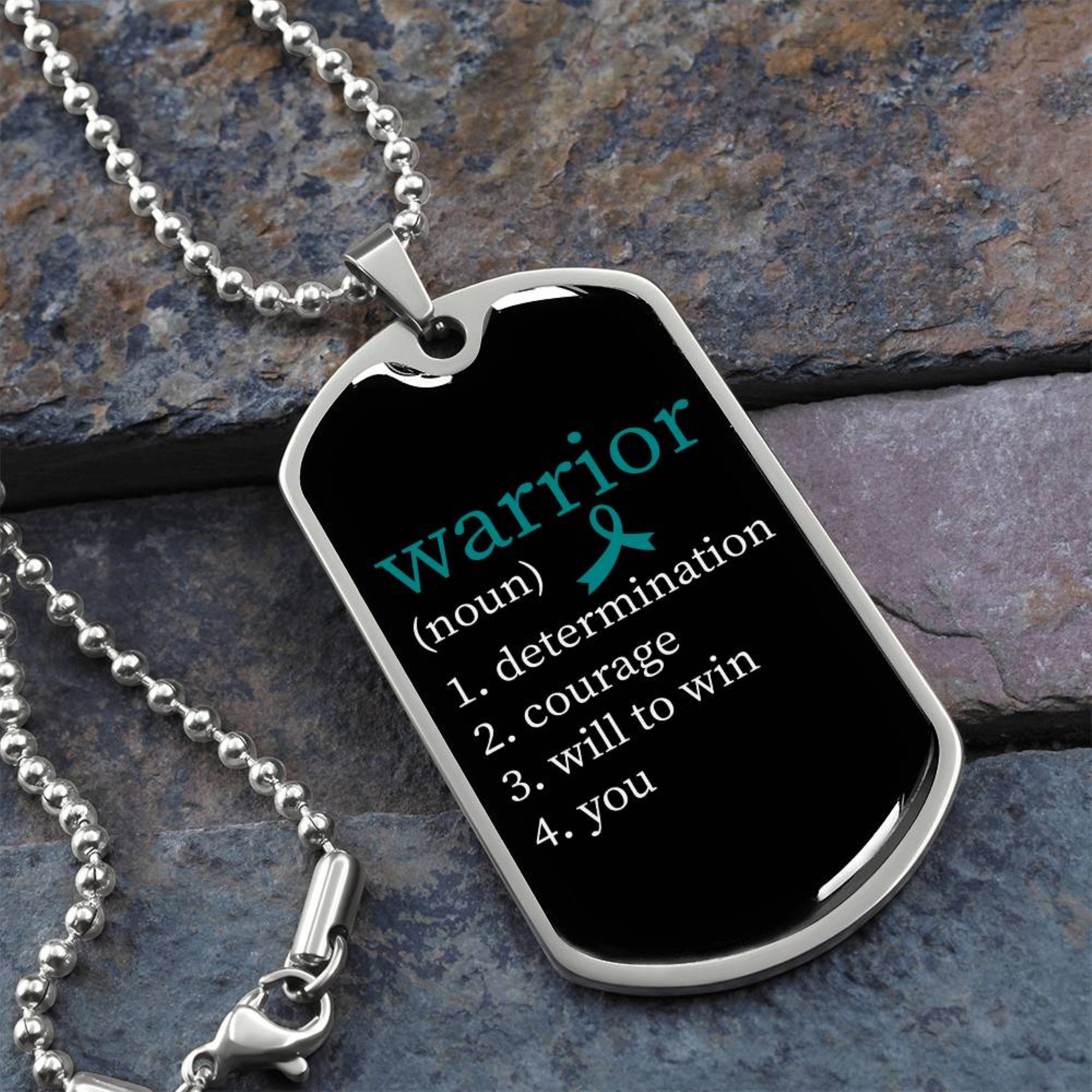 Ovarian Cancer Warrior Necklace, Ovarian Cancer Gift for Survivors and ...
