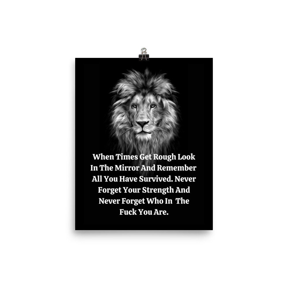 Inspirational Motivational Poster Animal Theme Lion Poster, Lion Wall ...