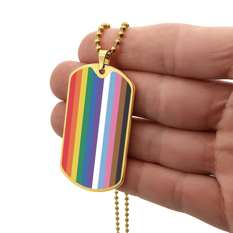 LGBTQIA2-S PRIDE FLAG Necklace, Intersex Progress Pride Necklace ...