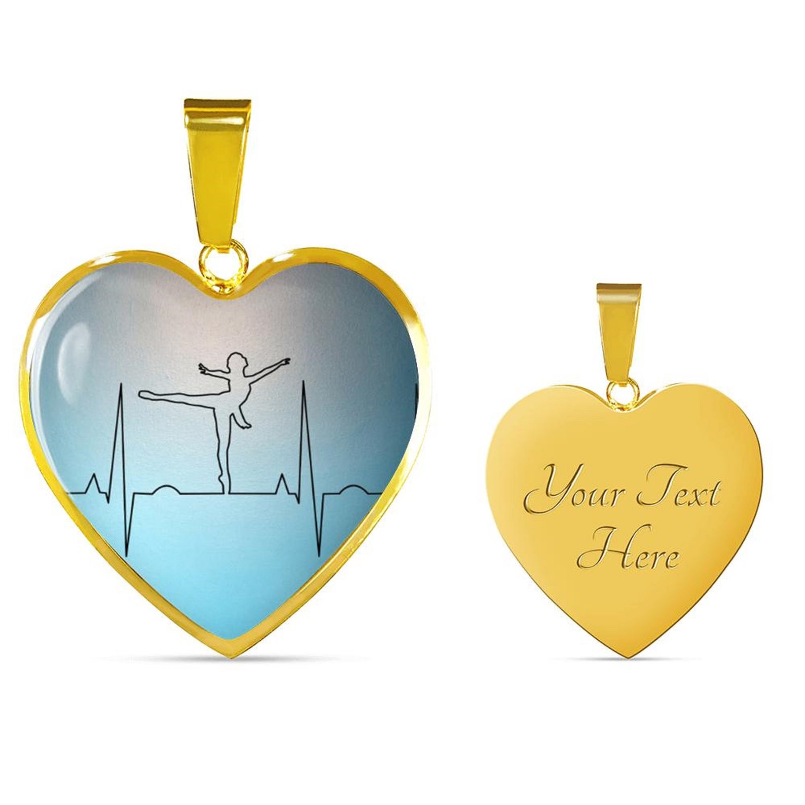 Ballerina Heart Pendant Ballerina Heartbeat Design Necklace - Etsy