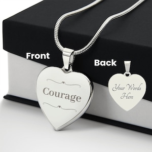 Courage Necklace, Inspirational Jewelry, Motivational Gift, Hardship ...
