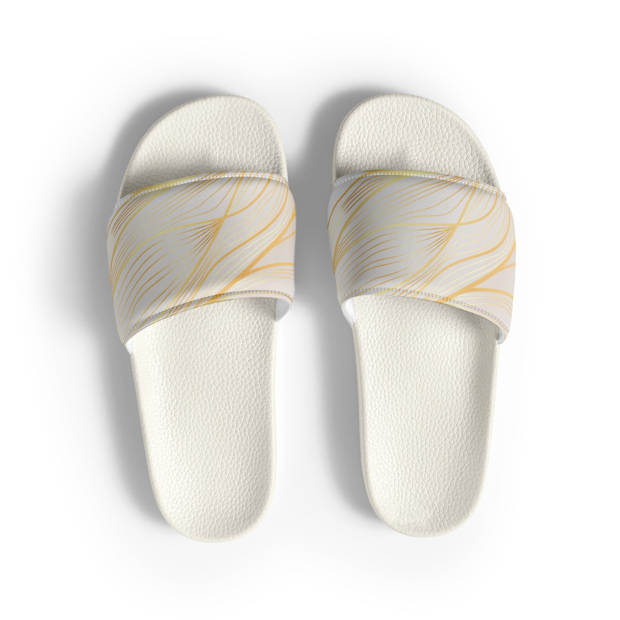 Luxurious Women's Gold Leaf Slides, Comfortable & Stylish, Perfect ...