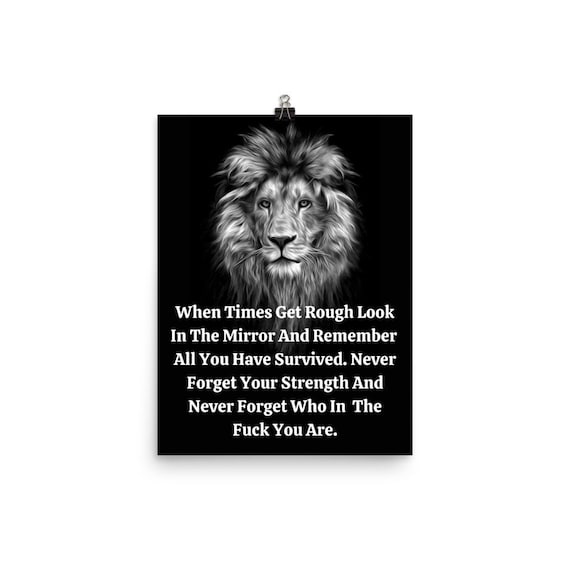 Inspirational Motivational Poster Animal Theme Lion Poster | Etsy