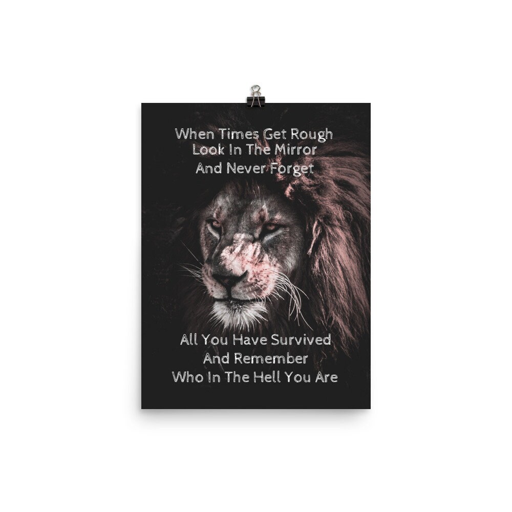 Inspirational Lion Poster When Times Get Rough Look in the - Etsy