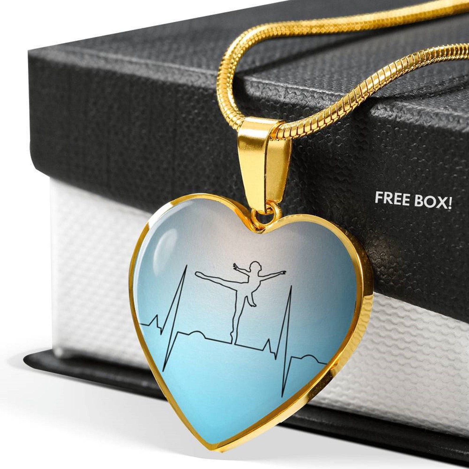 Ballerina Heart Pendant Ballerina Heartbeat Design Necklace - Etsy