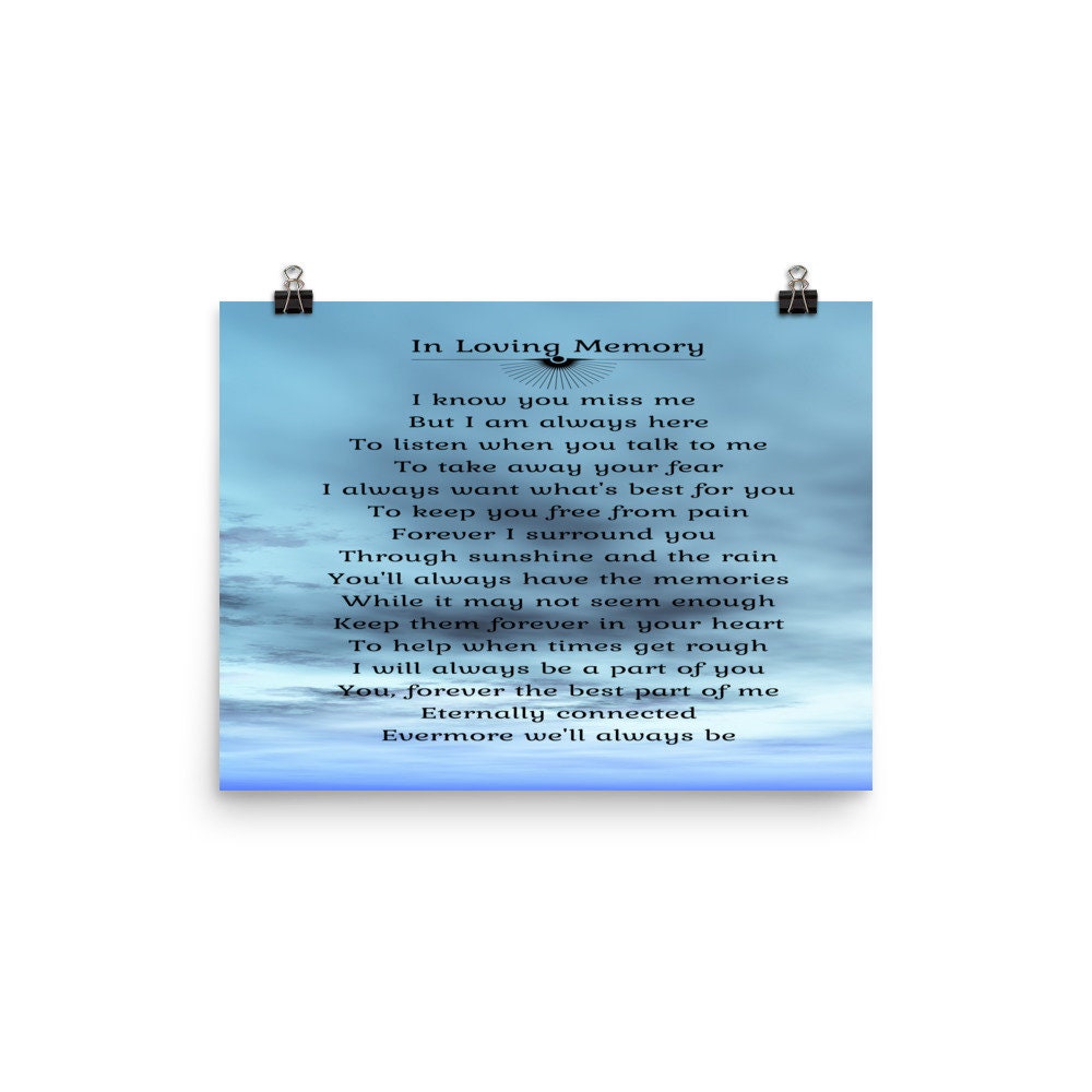 In Loving Memory Loss of Loved One With Sympathy Grief Gift Memorial ...