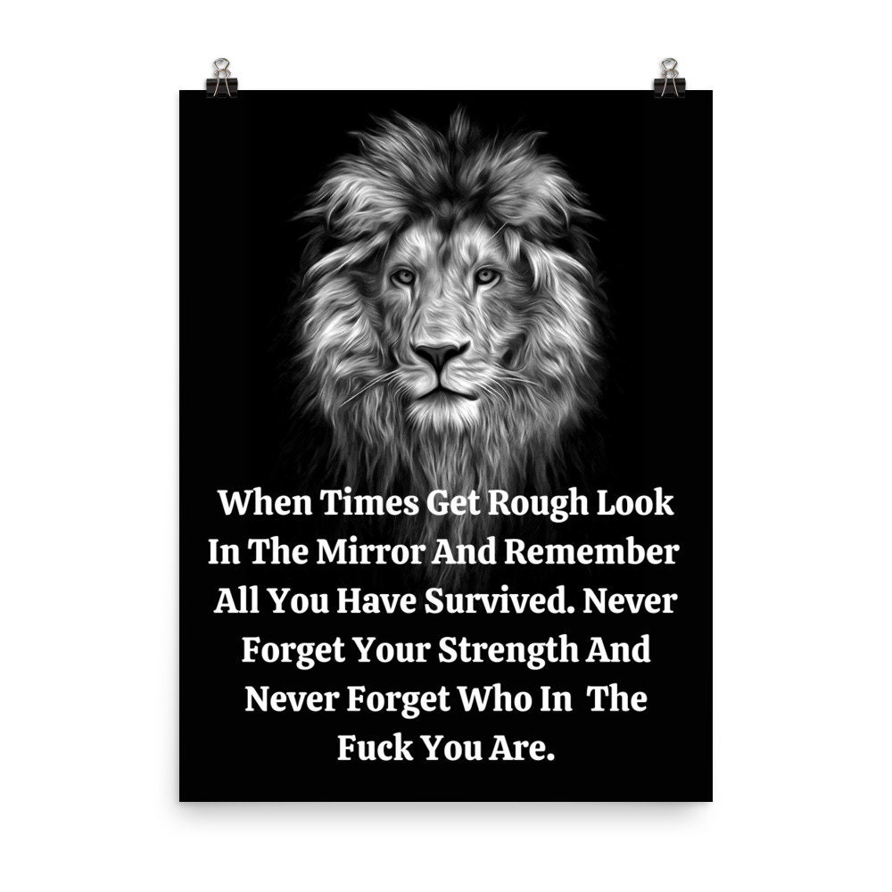 Inspirational Motivational Poster Animal Theme Lion Poster, Lion Wall ...