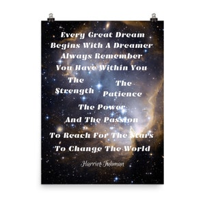 Harriet Tubman Inspirational Poster - Etsy