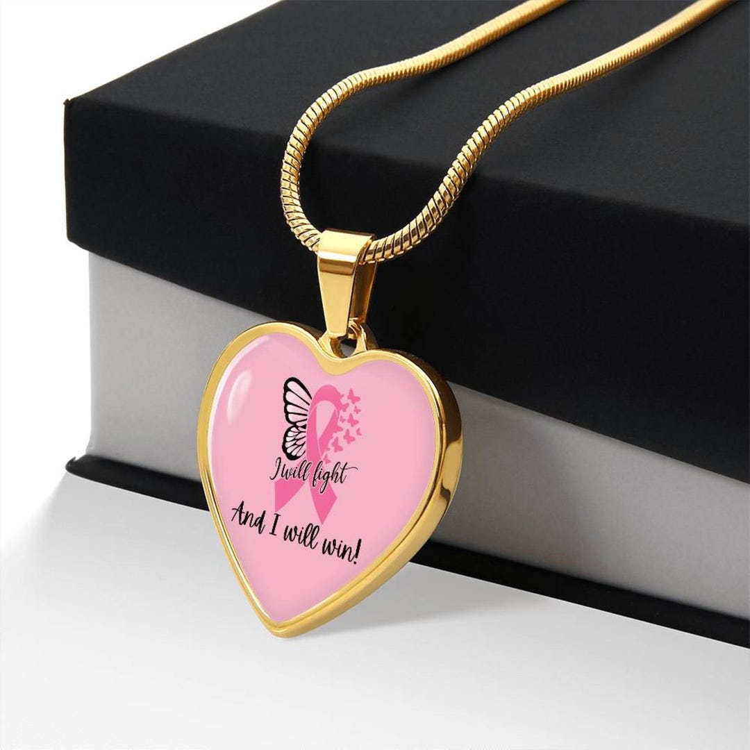 I Will Fight and I Will Win Heart Necklace – Breast Cancer Support ...