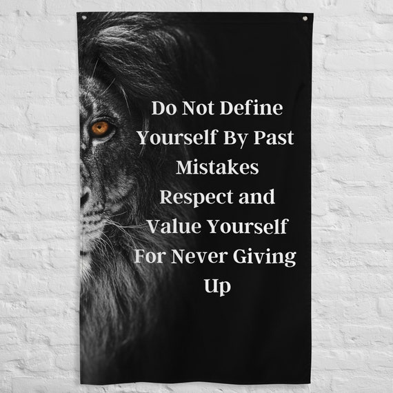 Inspirational Motivational Wall Flag Animal Theme Lion Flag | Etsy