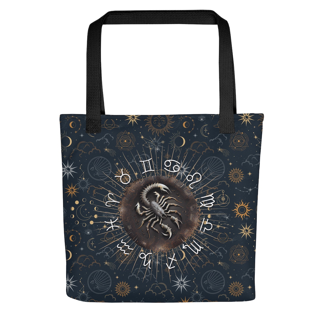 Scorpio Zodiac Tote Bag - All Over Print Horoscope Design, Perfect Gift ...