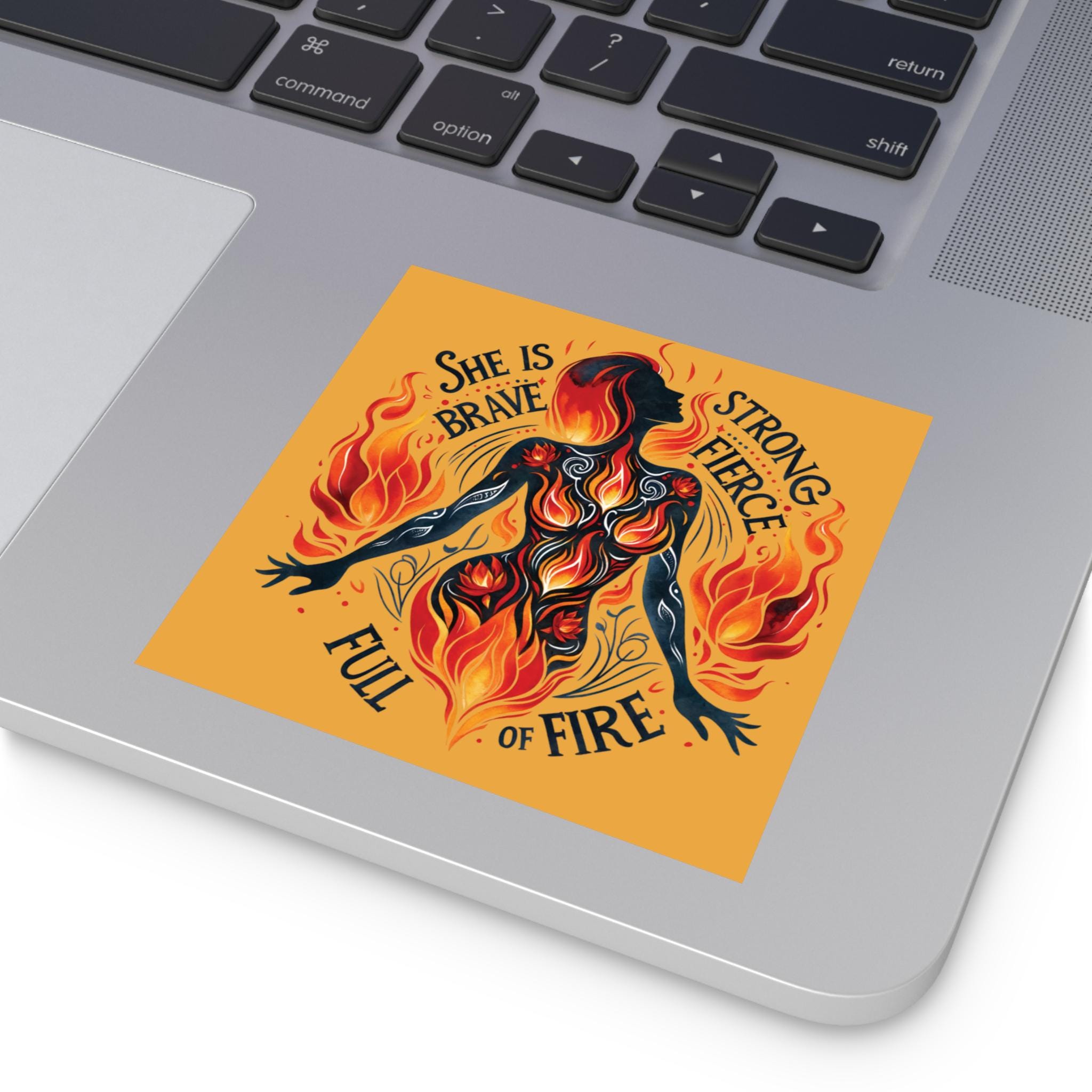 Empowering Fire-themed Square Stickers, Strong Women Stickers ...