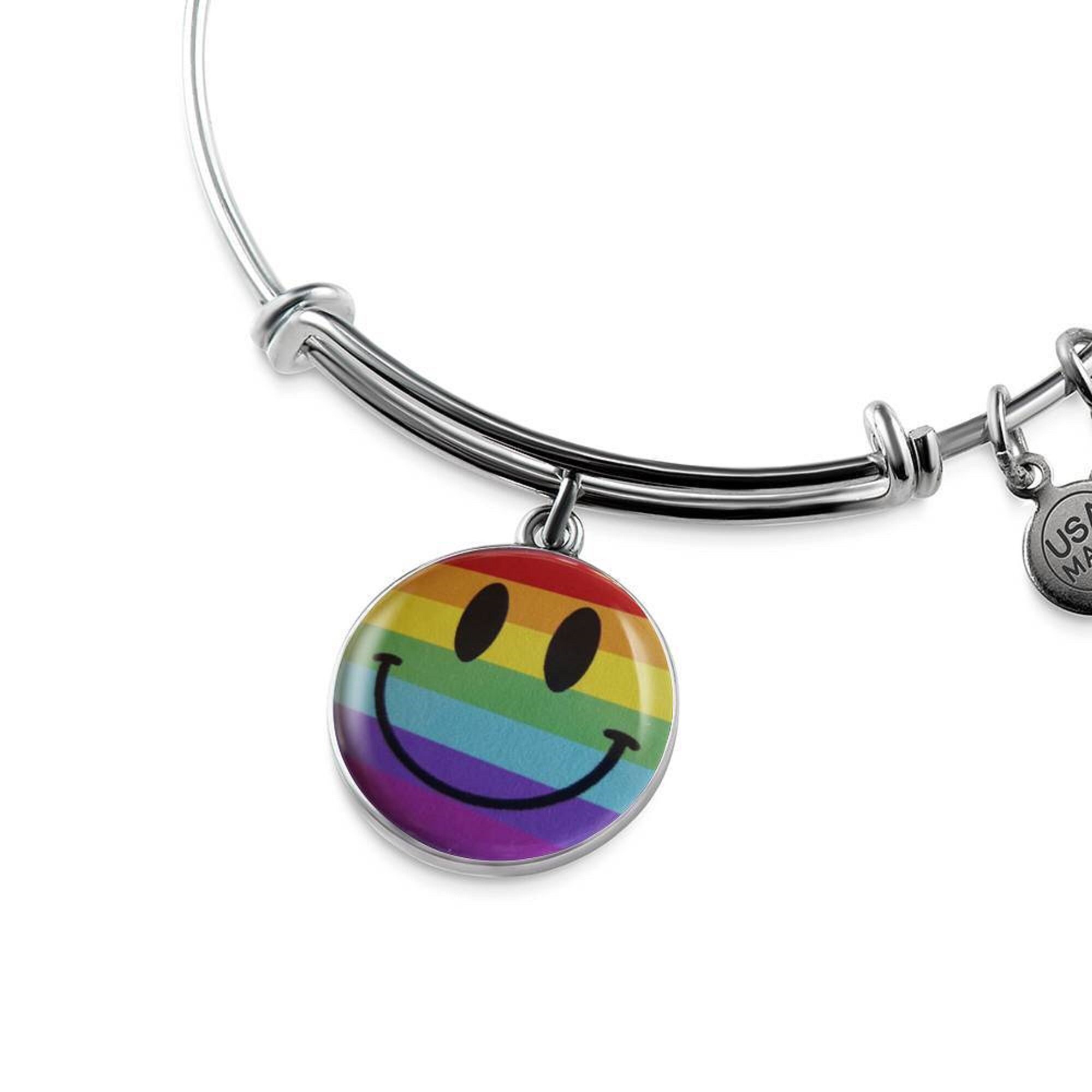Rainbow Pride Gay Smiley Face Emoji Pride Bracelet LGBT - Etsy UK