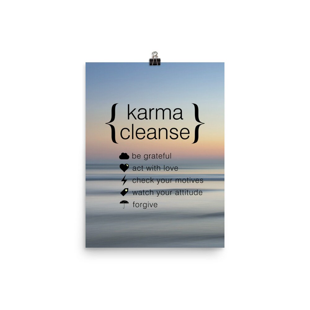 Karma Cleanse, Yoga Art, Karma Wall Art, Karma Checklist Poster - Etsy