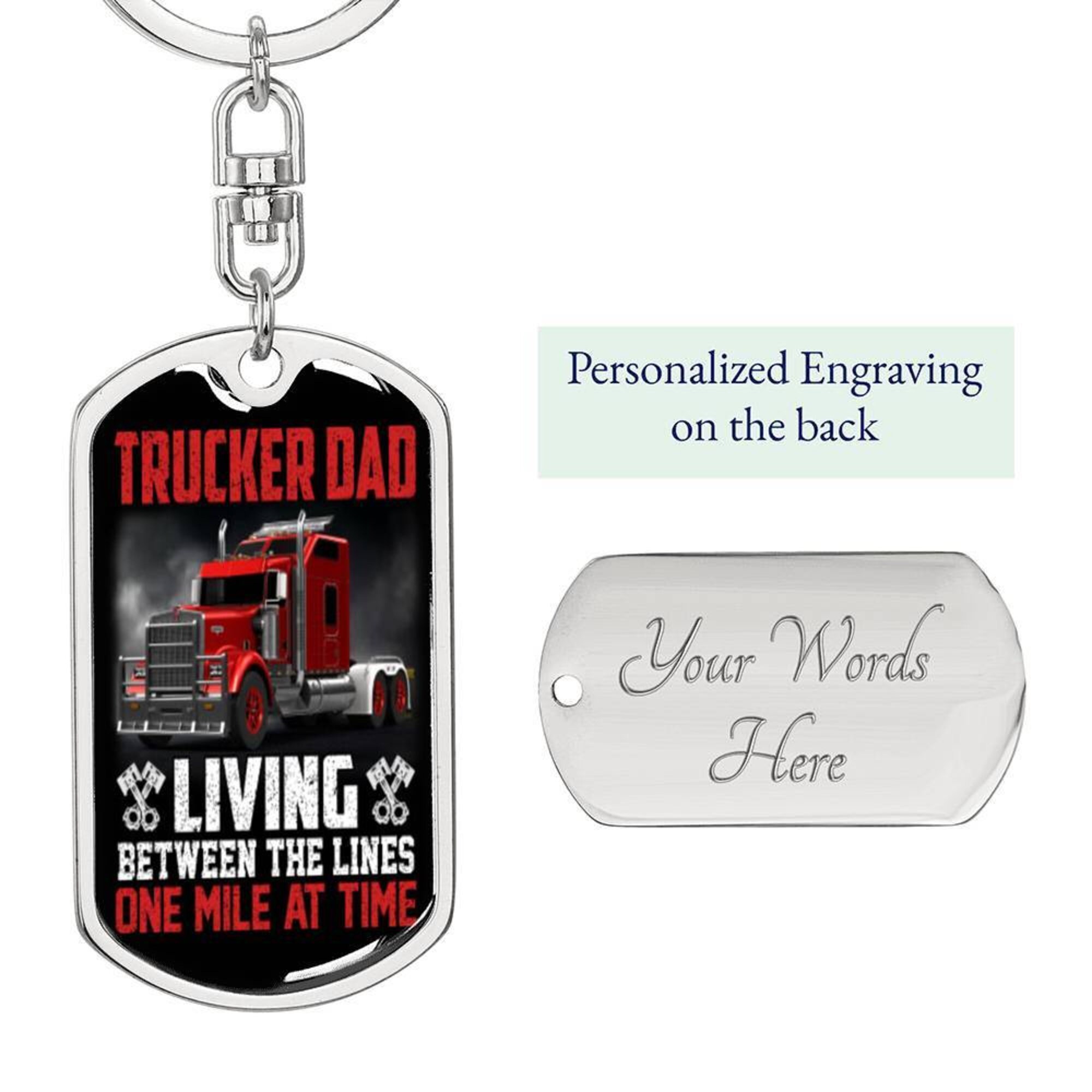Truck Driver Keychain, Truck Driver Gift, Trucker Dad Gift, Father's ...